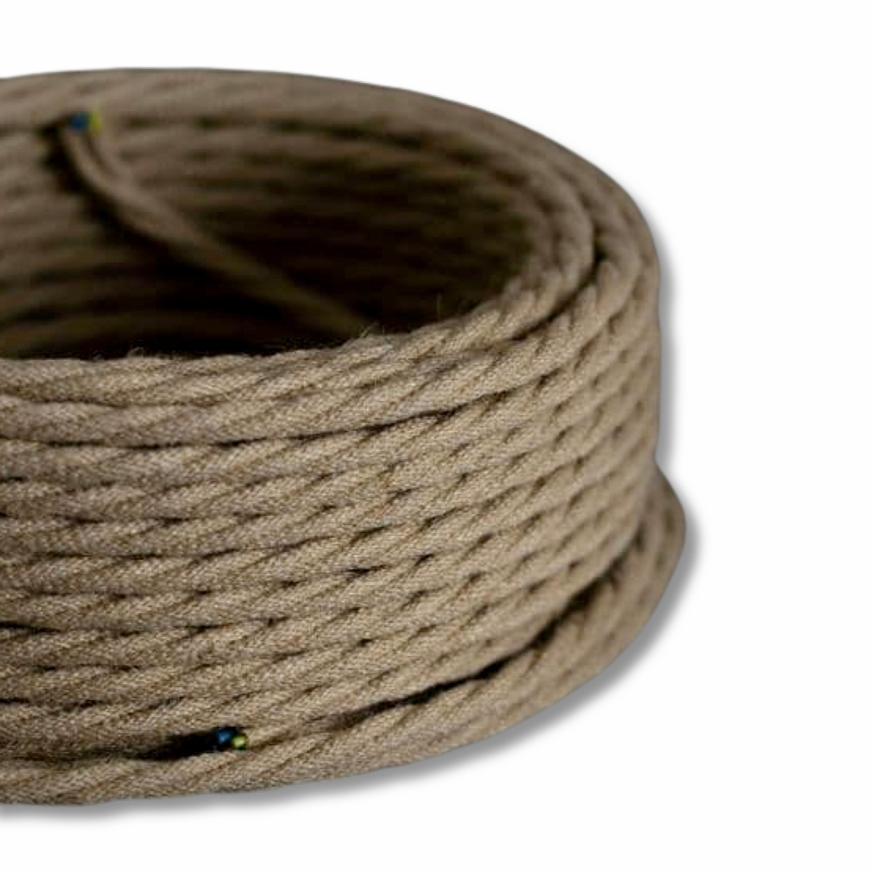 Jute Twisted Rope Cable 3 x 0.75 Core | Vintage Textile Retro | Electr ...
